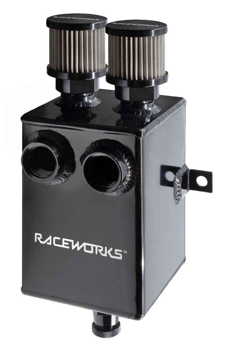 Black Aluminium Catch Can With Drain Tap 2L — LongBoost Performance Parts