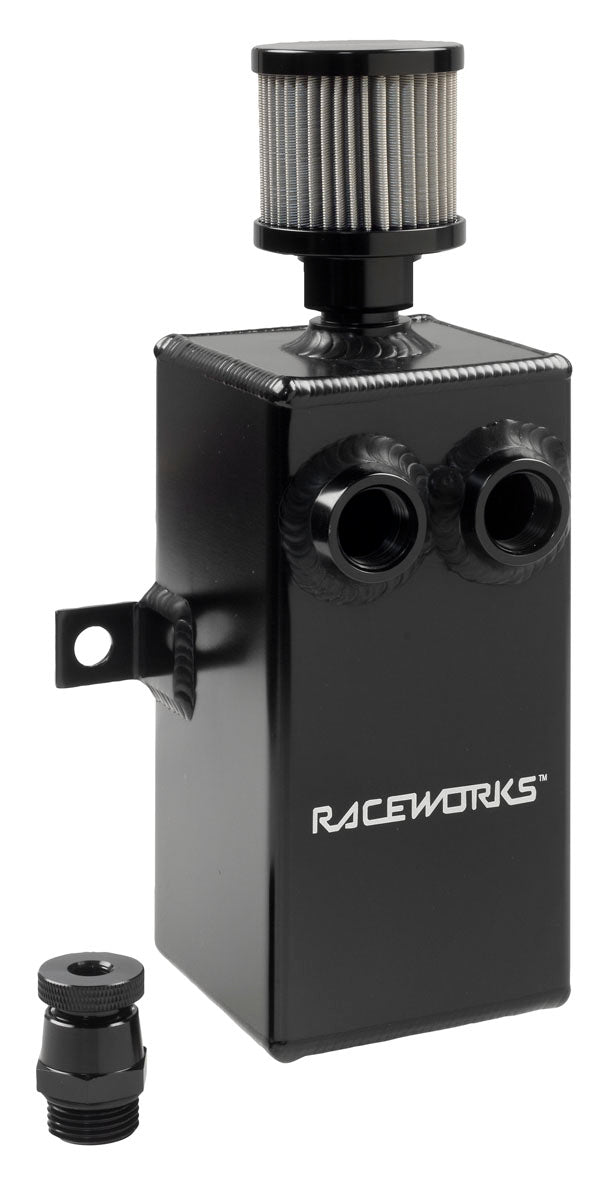 Black Aluminium Catch Can With Drain Tap 1L — LongBoost Performance Parts